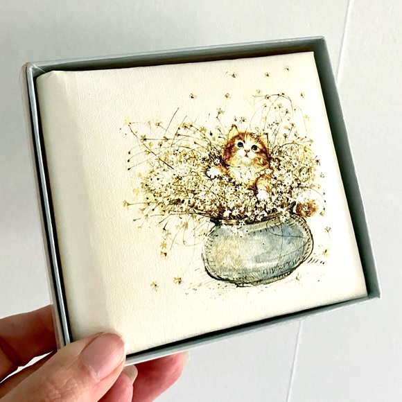 Vintage | Accents | Vintage 7s Kitten Cat In Flowers Photo Album ...